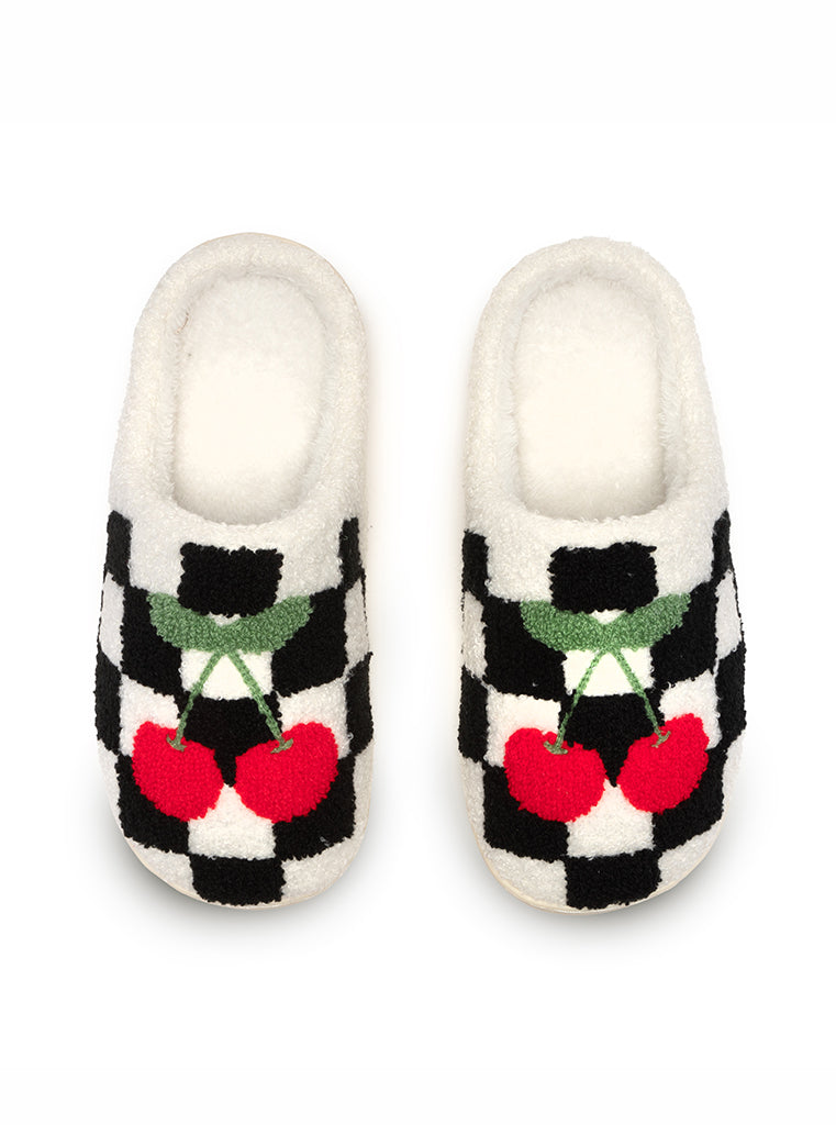 Checker Cherries Slippers – Living Royal